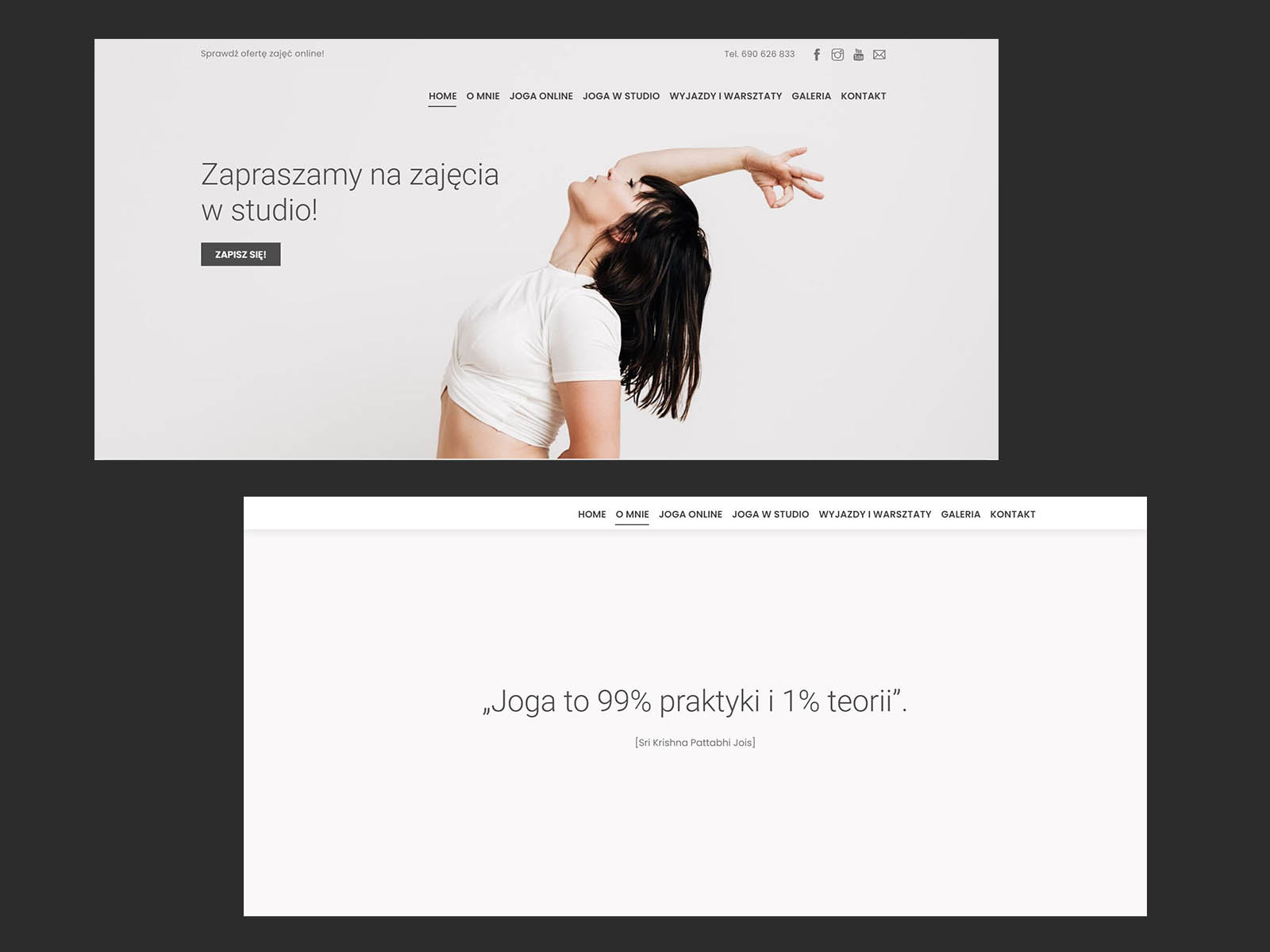 yoga studio website by Urszula on Dribbble