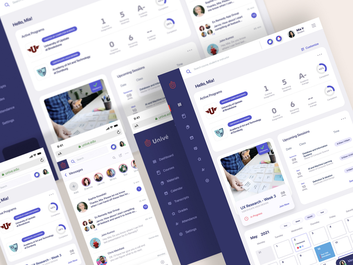 Responsive Student Dashboard by Joanna on Dribbble