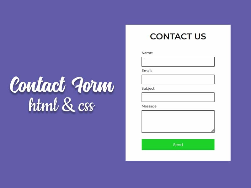 Simple Html Contact Form By Codingflicks On Dribbble