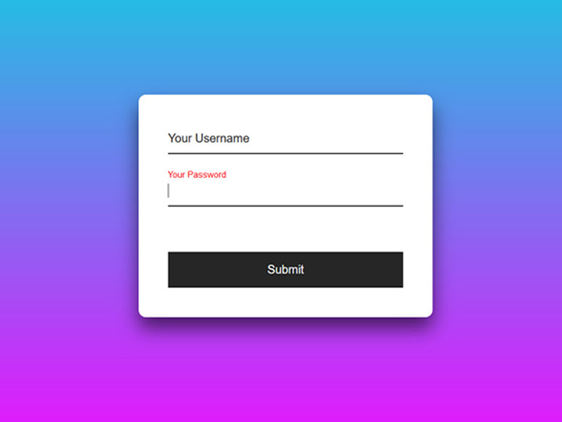Login Form With Floating Placeholder By Codingflicks On Dribbble