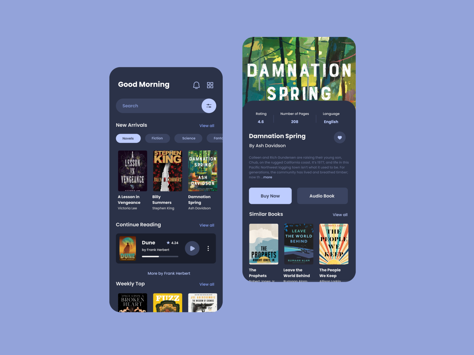 Ebook app design by Mohit K on Dribbble