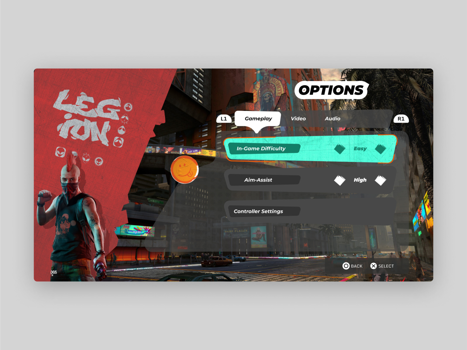 Watchdogs Legion Pause Menu UI Design by Mamudu Jeffrey on Dribbble