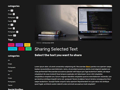 Detail blog pages by dinocent on Dribbble