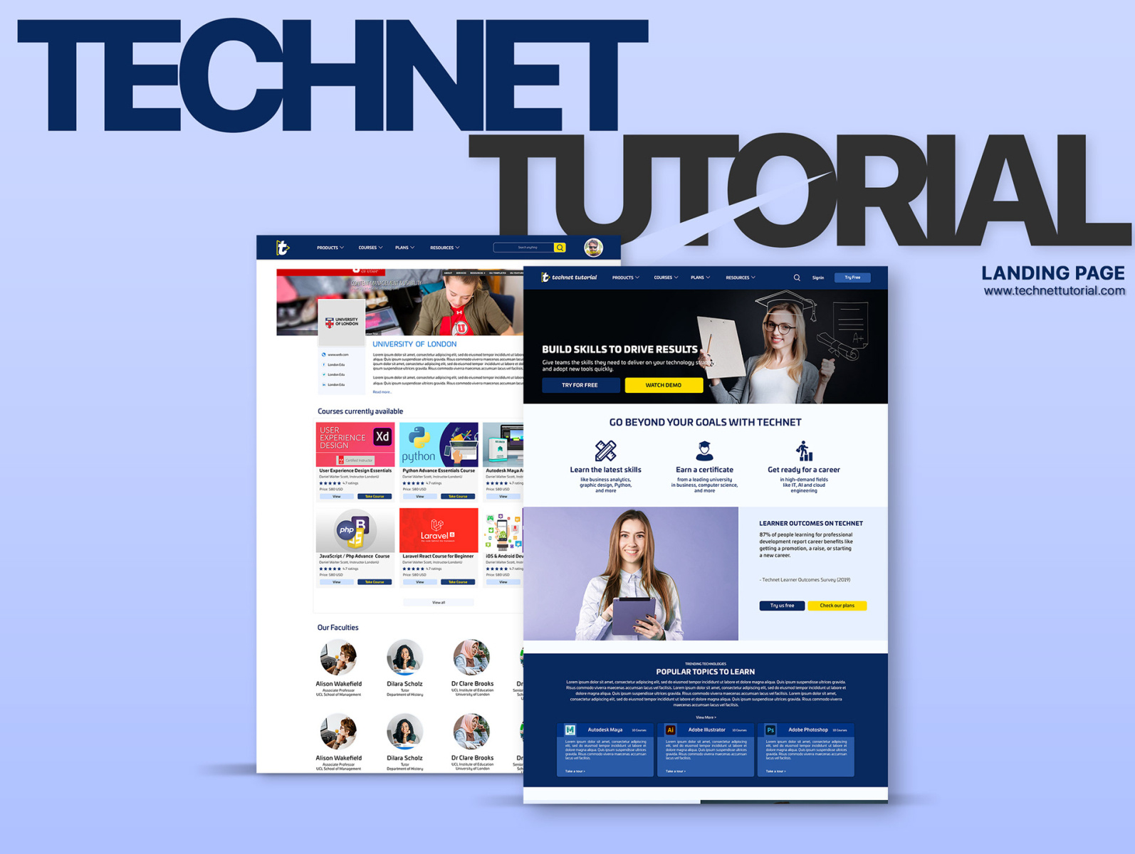 Technet Tutorial Landing page by Rajan Dhar on Dribbble