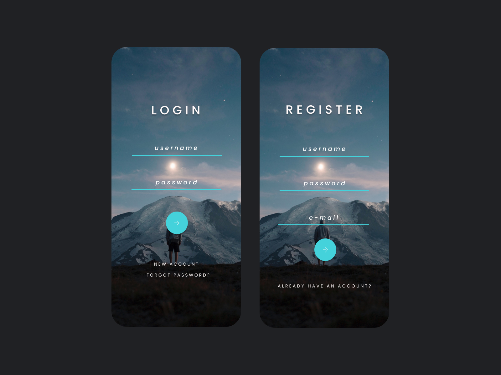 Login and Register screen ideas by Marko Ninic on Dribbble