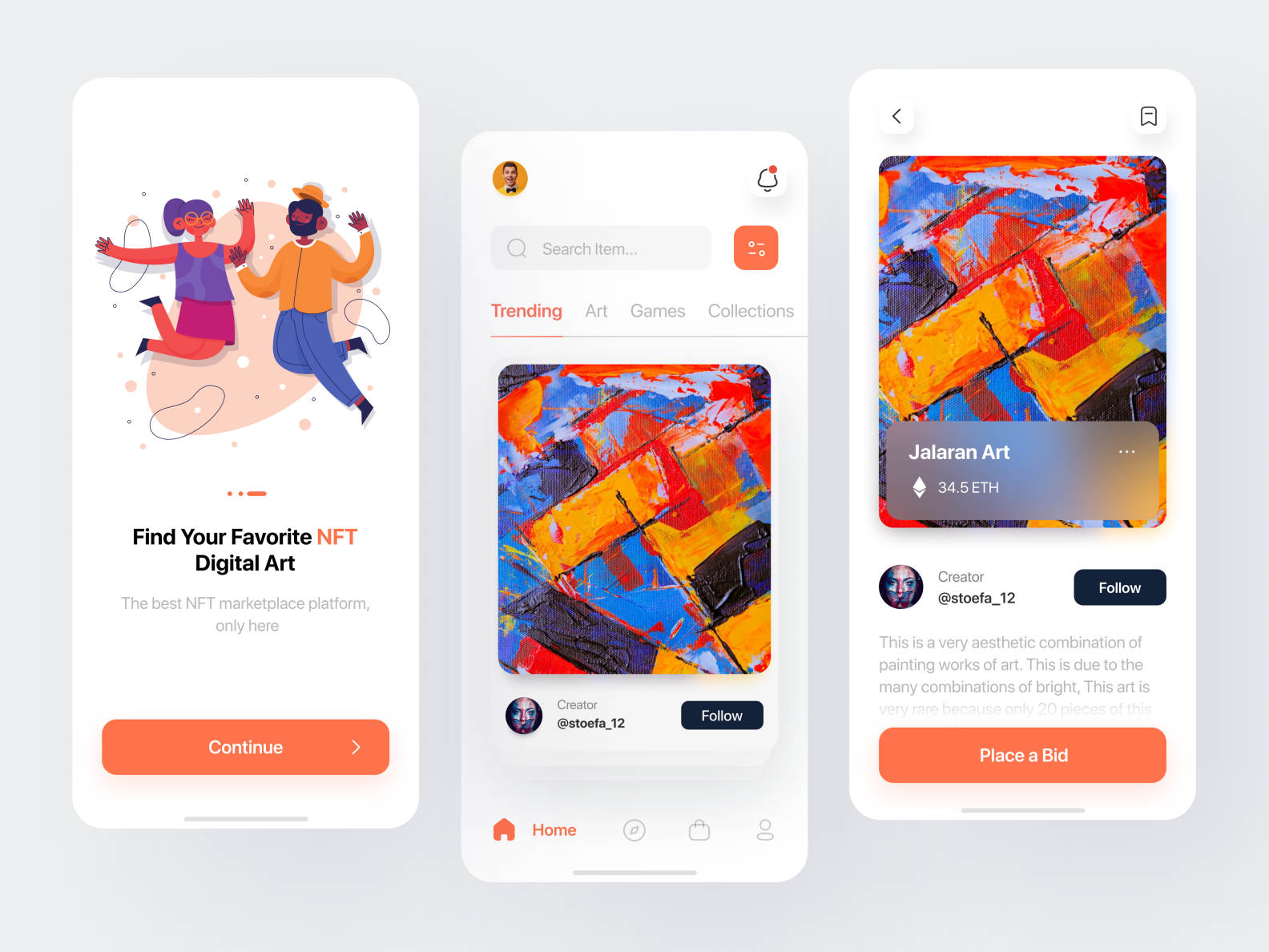 Diofranc - NFT Marketplace Mobile App by Aris Rahmat Fatoni for Keitoto on Dribbble