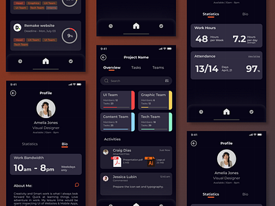 Project Management App UI by Komal Bade on Dribbble