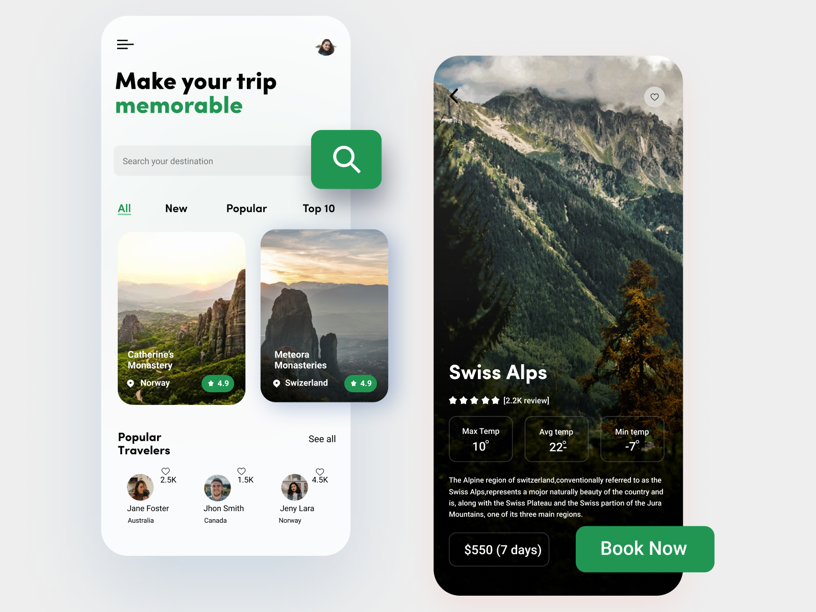 Explore Places App by Anna Thompson on Dribbble
