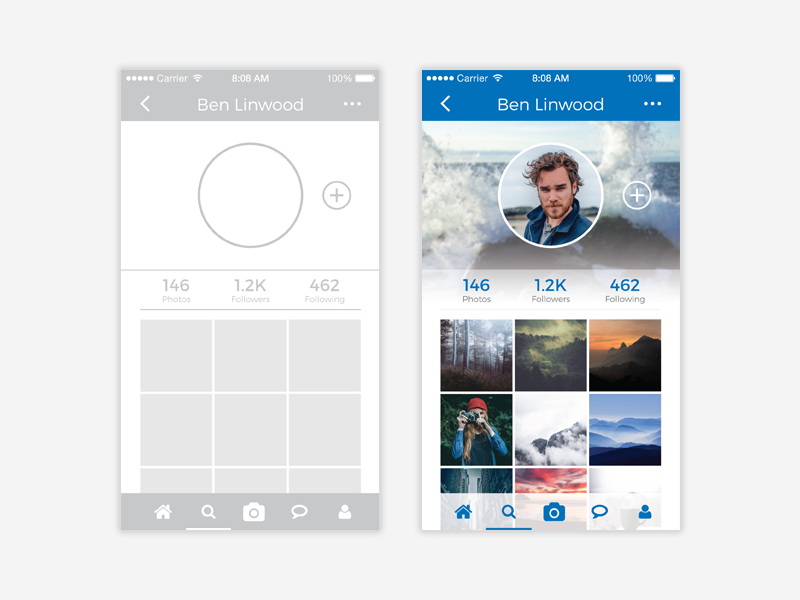 Profile UI Concept by Brett Lair on Dribbble