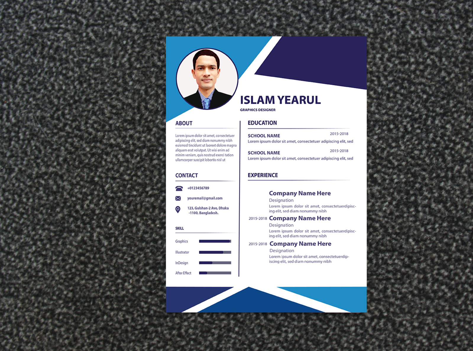 Advance Resume by Md Yearul Islam on Dribbble