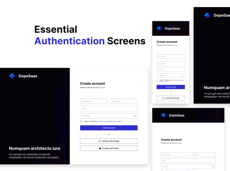 Essential Authentication Screens by Neema Adam on Dribbble