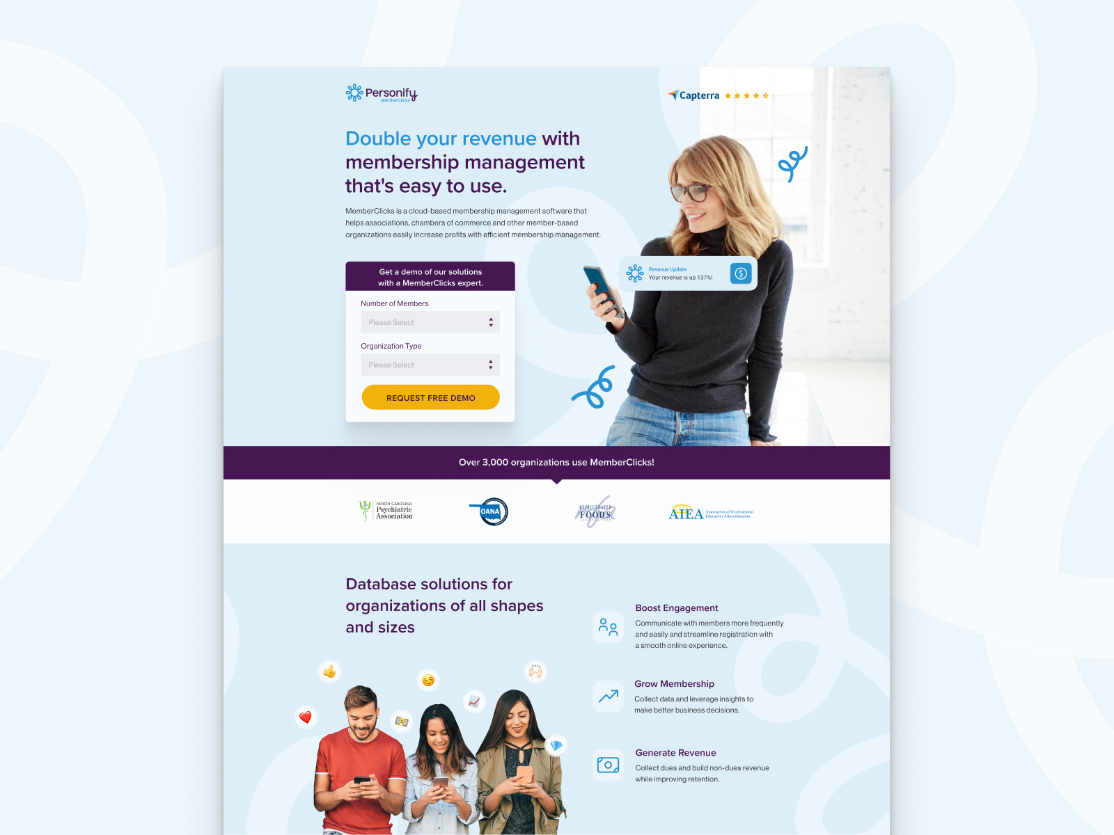 👩🏽‍🤝‍👩🏻 Membership Management Software – SaaS Landing Page by Alexis ...