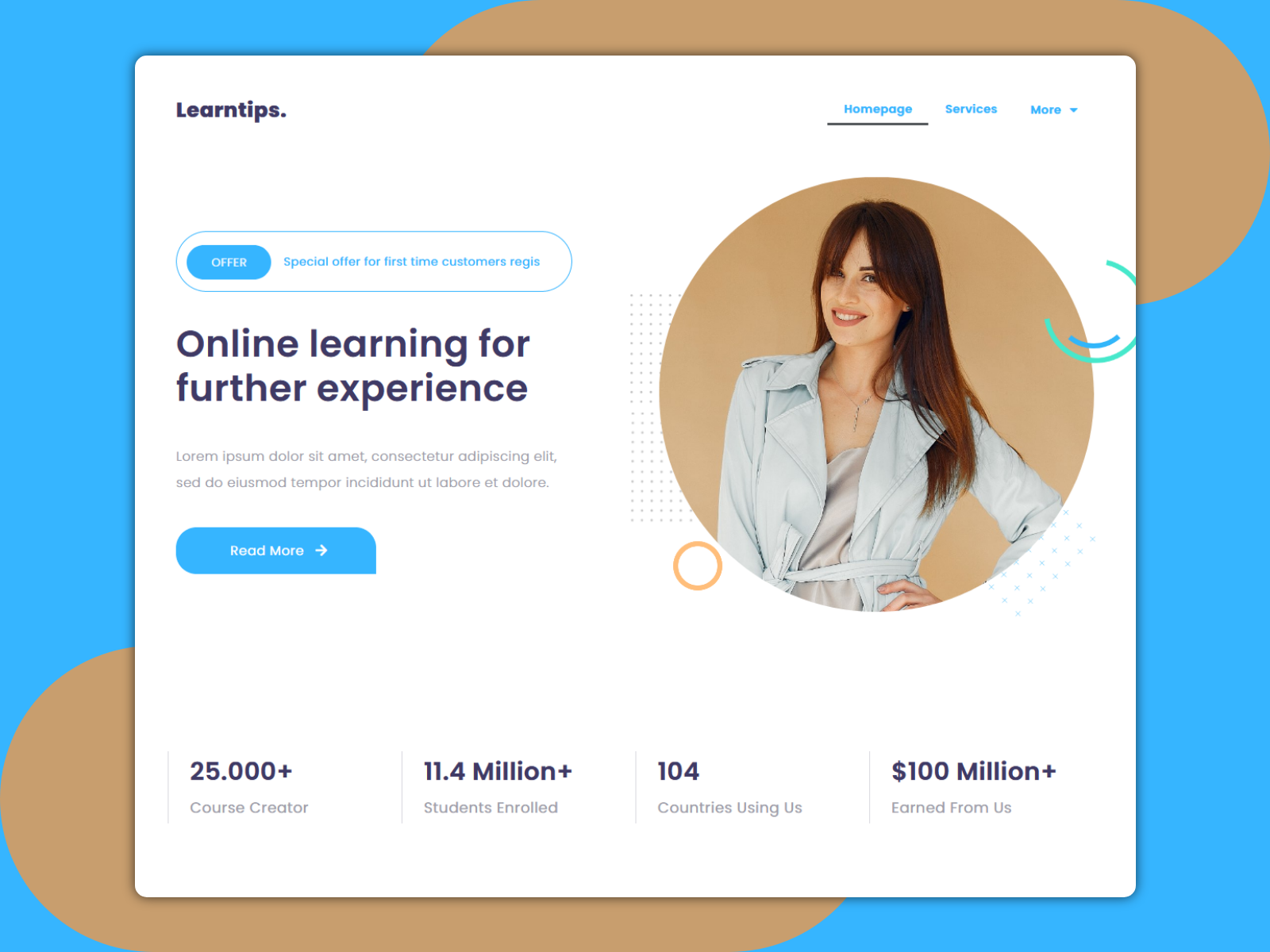 LEARNTIPS - Online Learning website template by Brixoptim on Dribbble