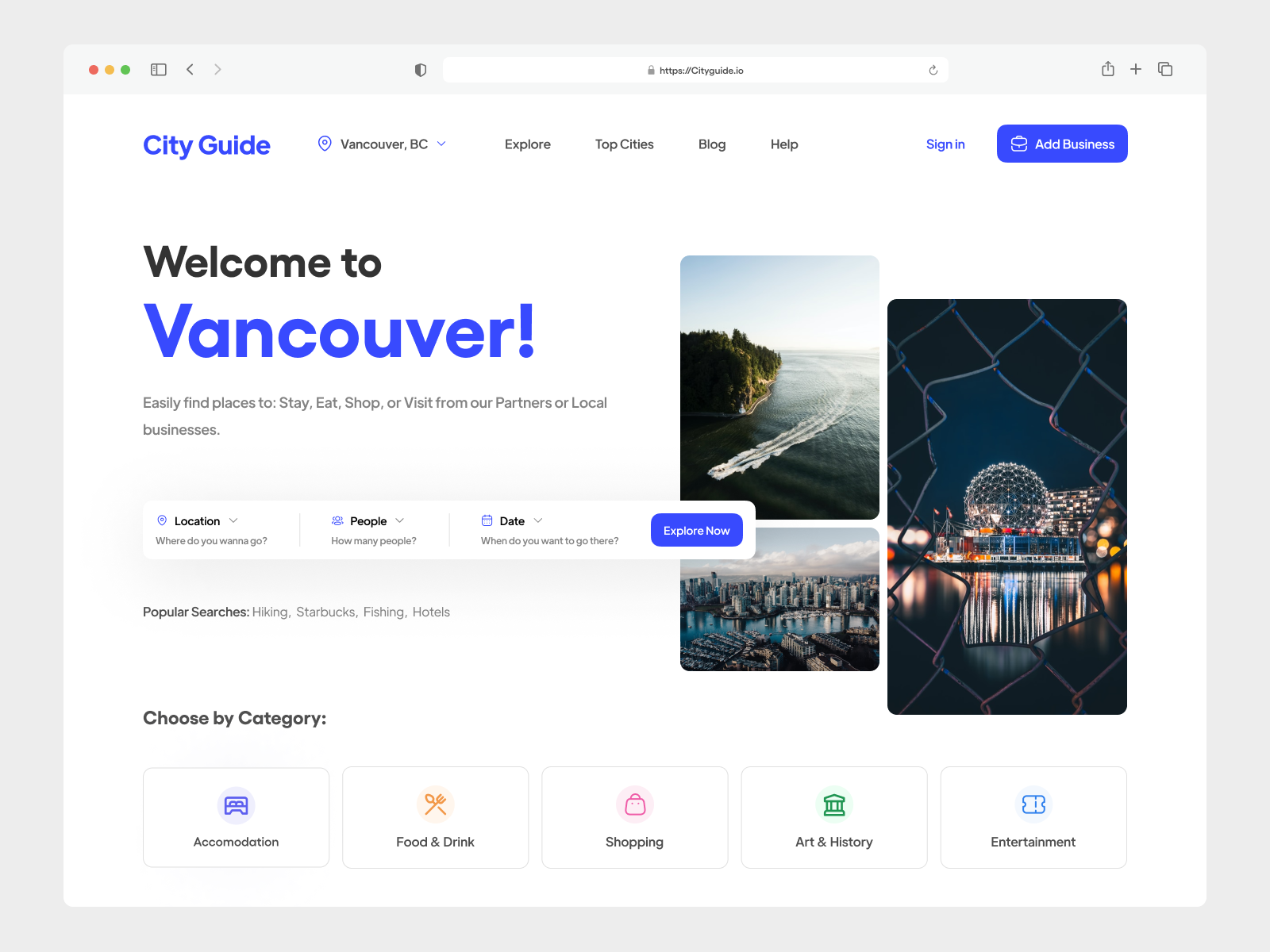 City Guide Landing Concept by Mahdi for Piqo Studio on Dribbble