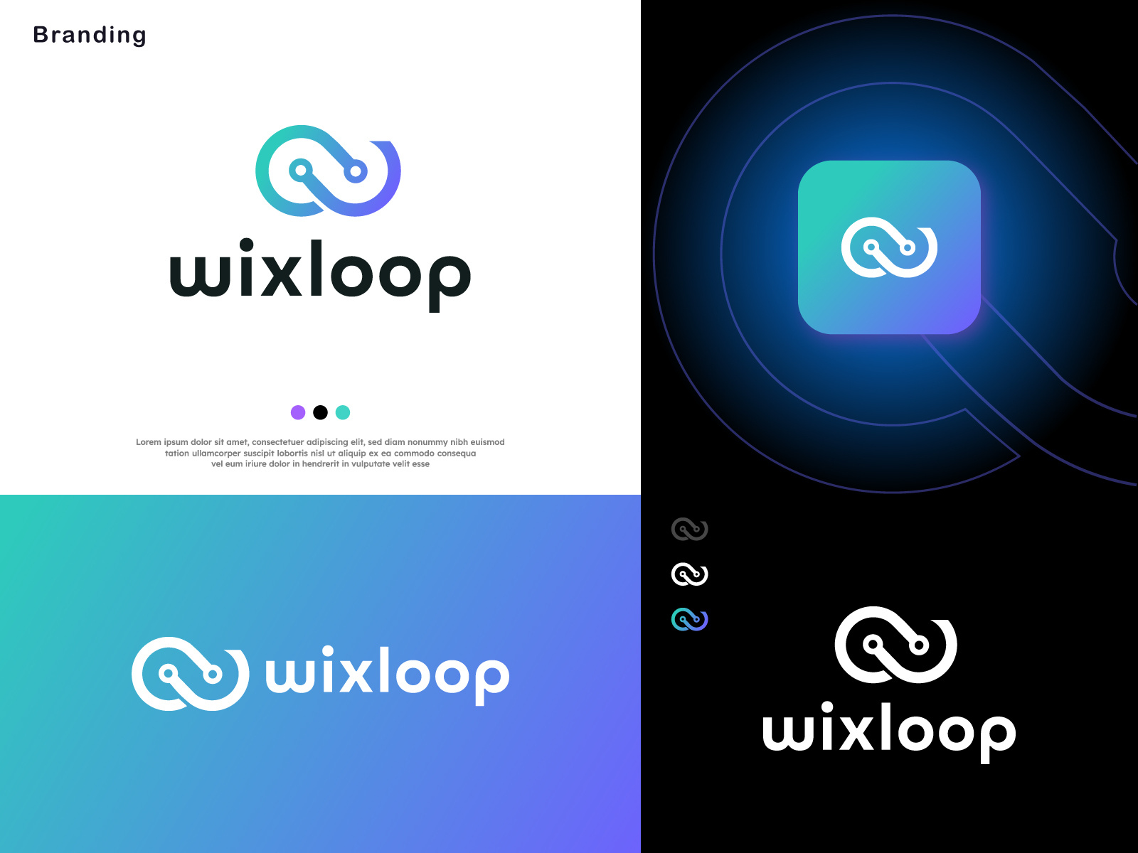 letter w logo design | technology logo | loop logo | branding by Masum ...