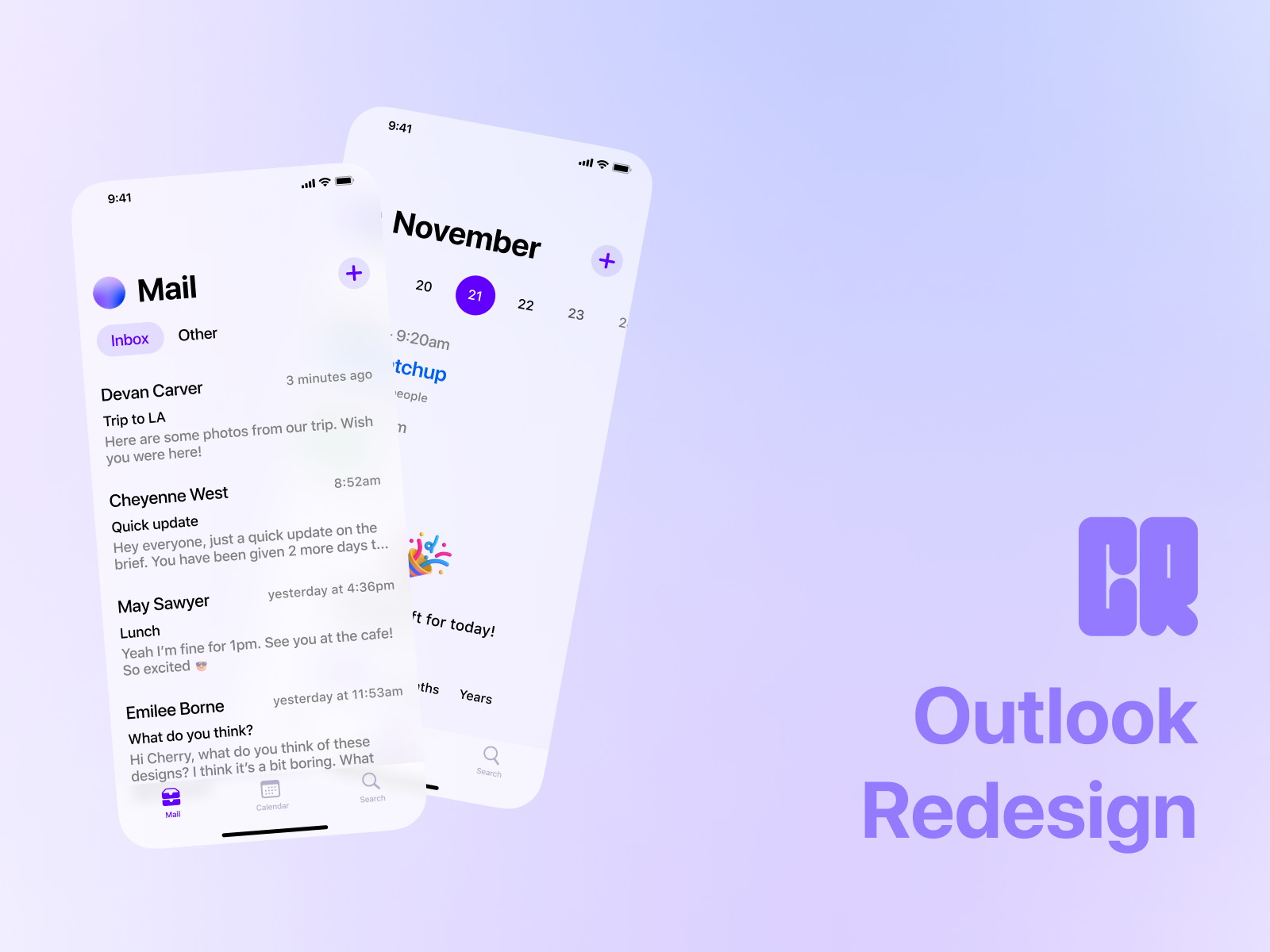 Outlook Redesign For Ios By Cherry Red On Dribbble