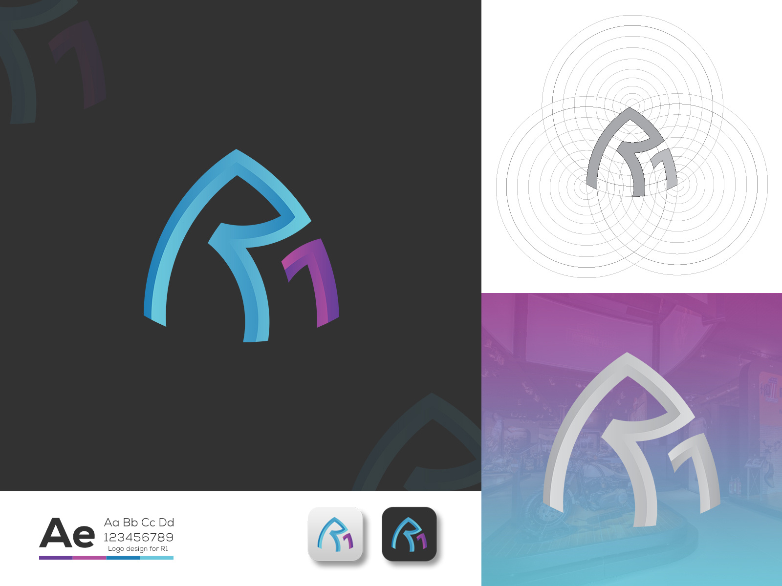 R1 Logo Design by Emamul Hossen on Dribbble