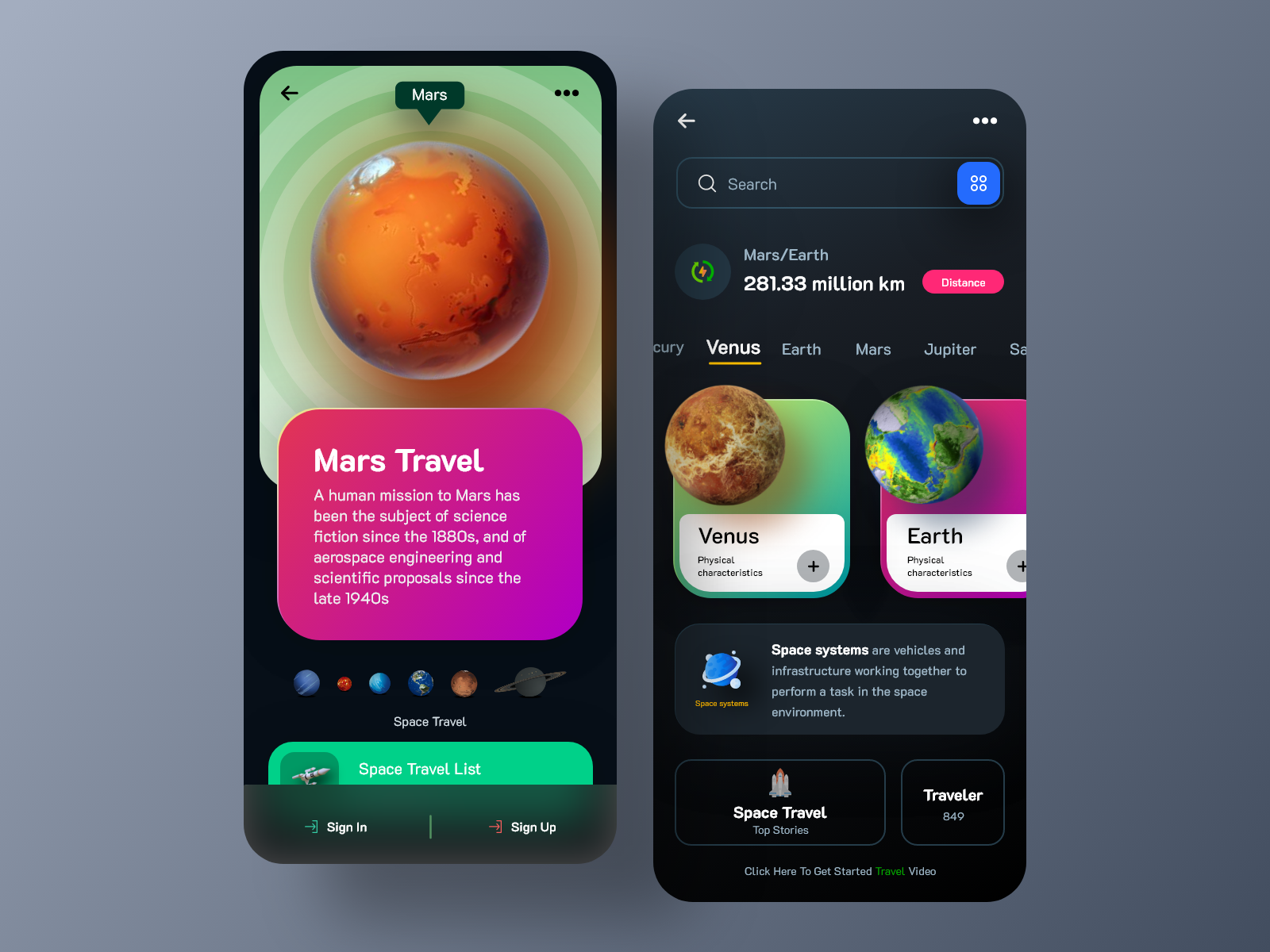 space travel app by Masud Rana on Dribbble
