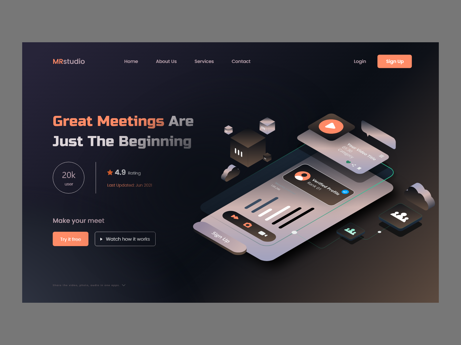 Video calling app Conference by Masud Rana on Dribbble