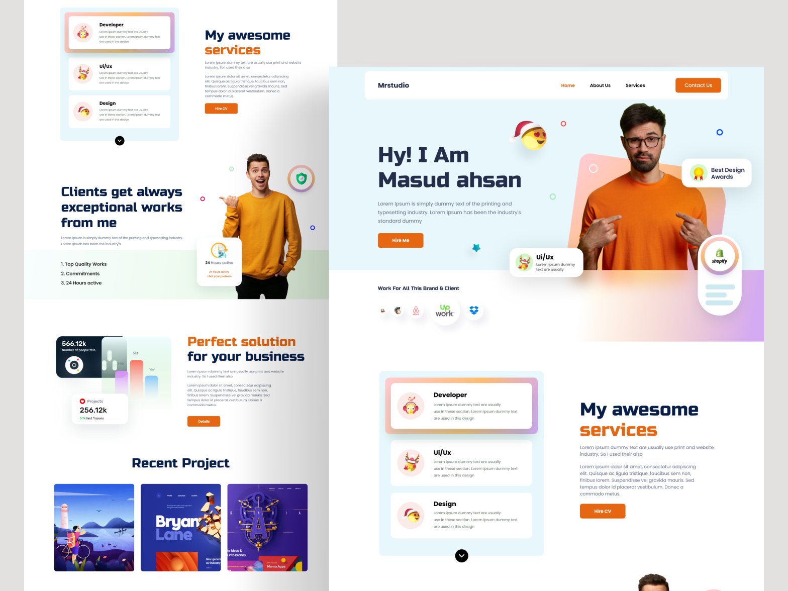Freelancer Personal Portfolio by Masud Rana on Dribbble