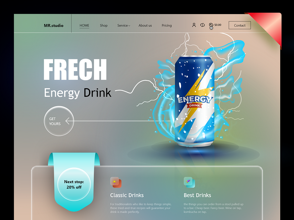 Drinks Ecommerce Website by Masud Rana on Dribbble