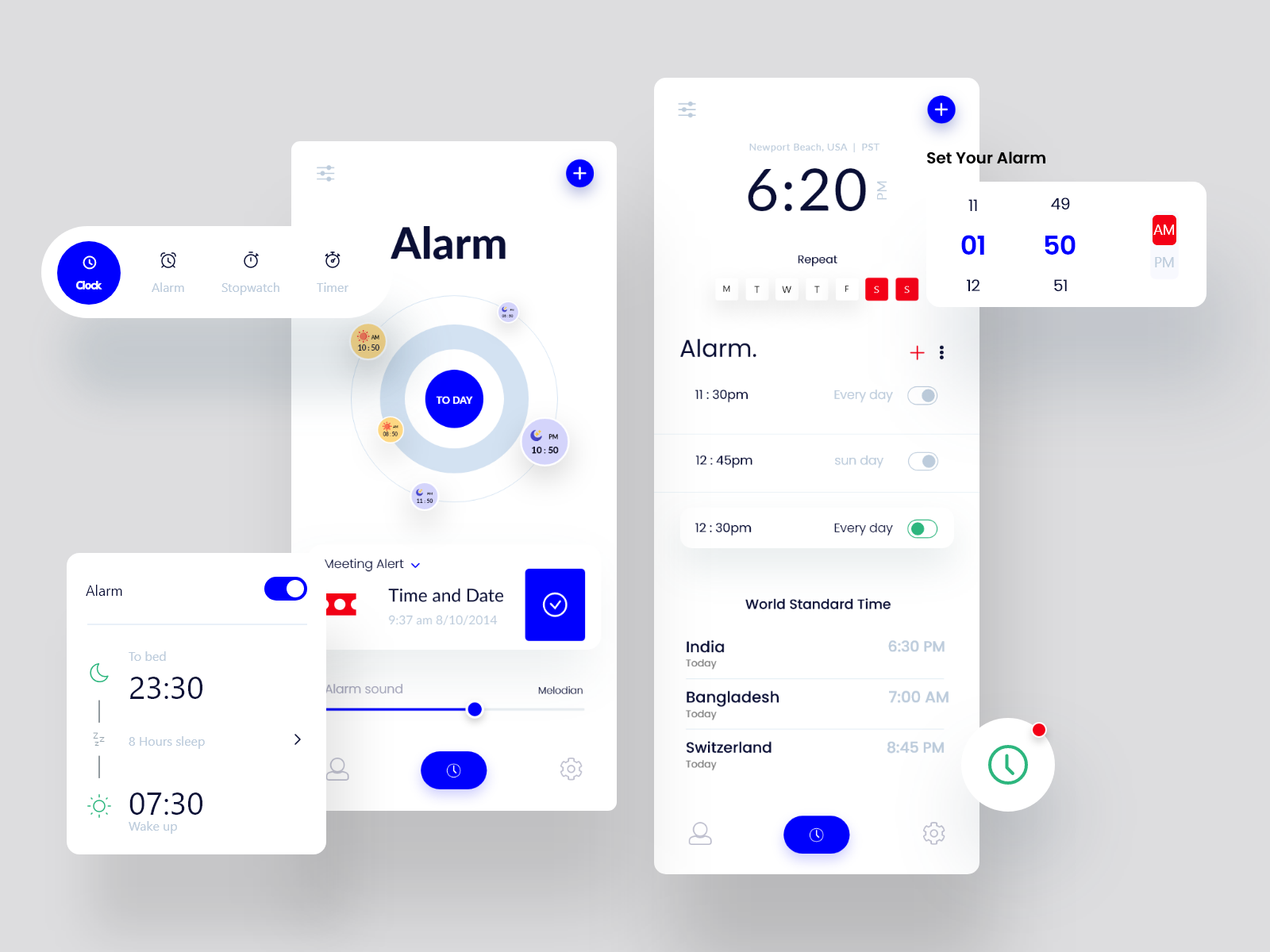 Alarm Clock App UI by Masud Rana on Dribbble