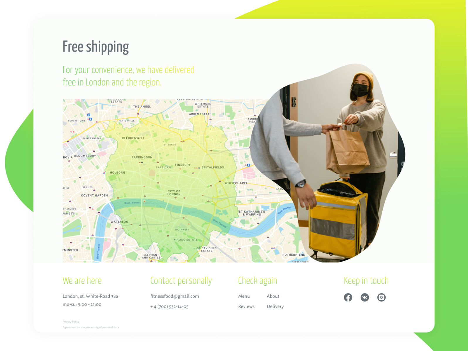 Map Page and Footer for Food Delivery Service by densless on Dribbble