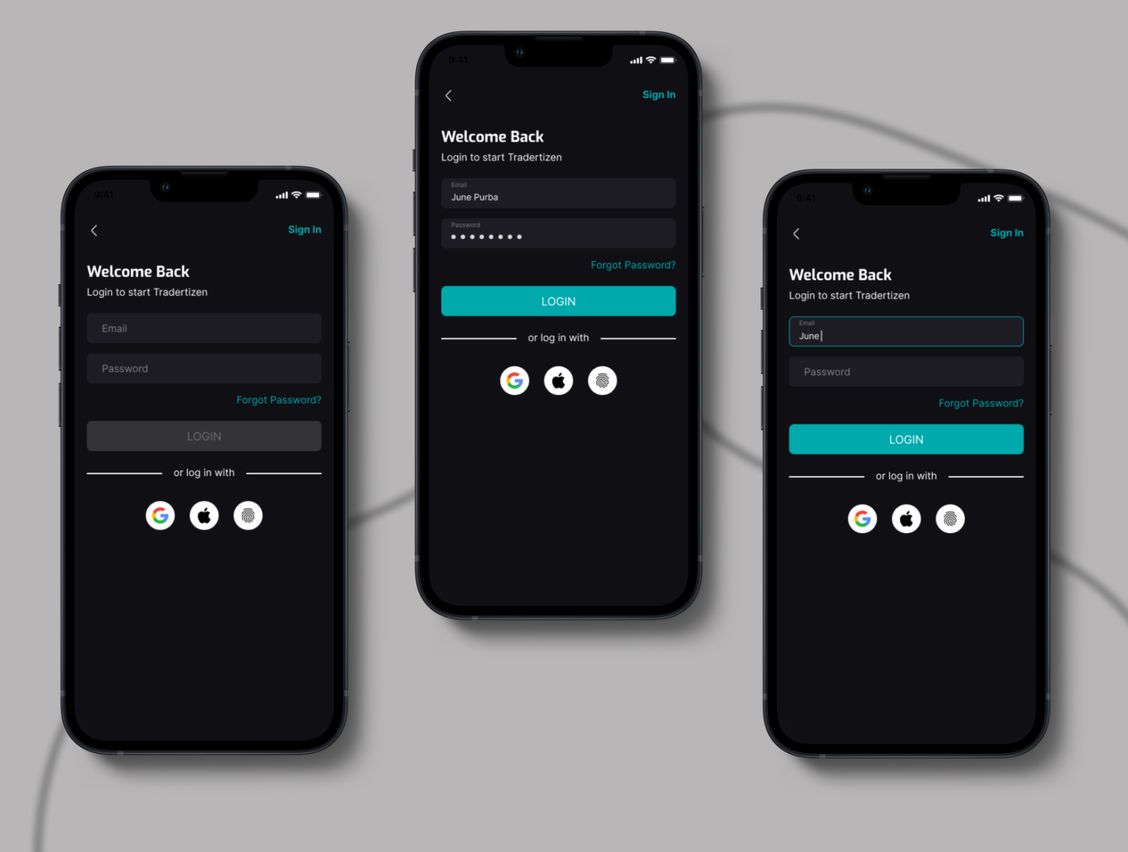 Login Screen Mobile by June Purba on Dribbble