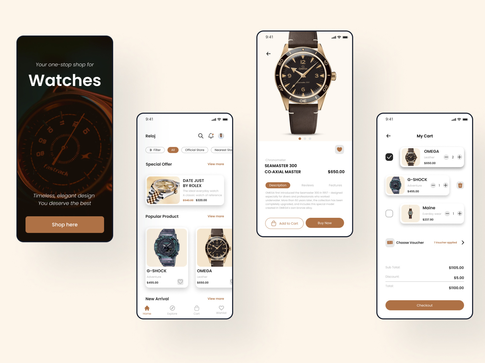 RELOJ MOBILE APP for watches by Emmanuel on Dribbble