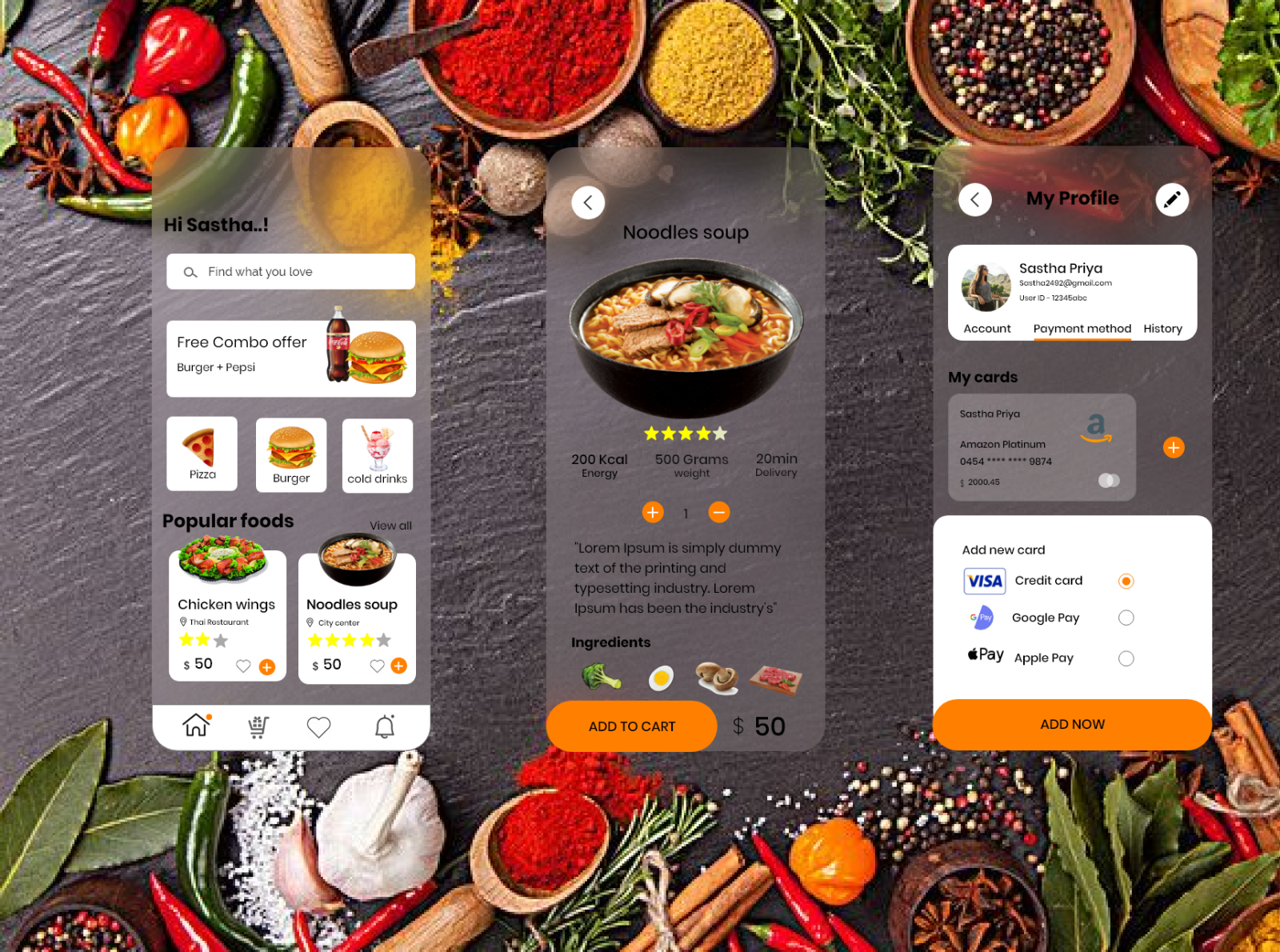 Food Delivery Application by Sastha Priya on Dribbble
