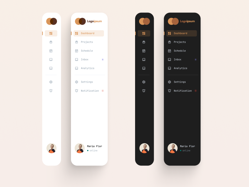 Day 20 - Side Navigation by Esther Favero on Dribbble