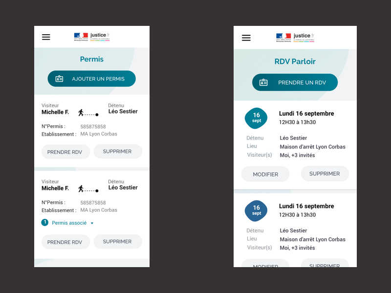 Visitation permit + appointment dashboard - Inmate family portal by Léo ...