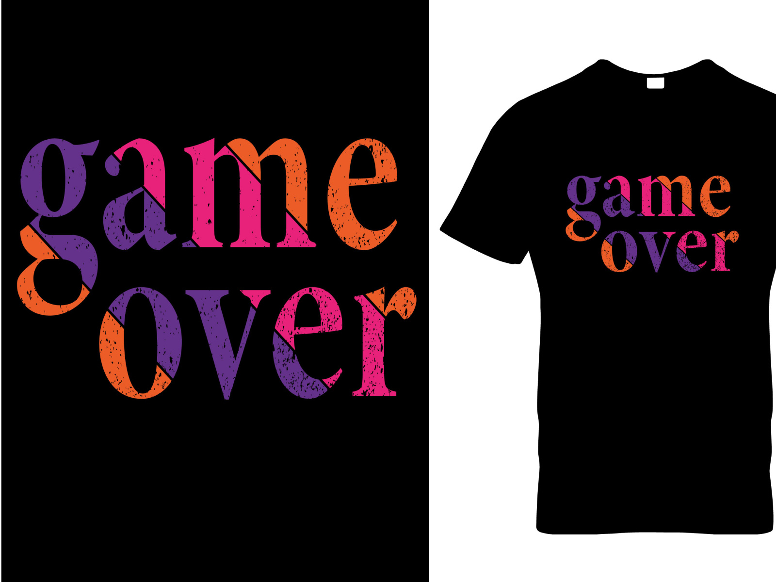 Game over t shirt design by Freelancer Ashraf on Dribbble