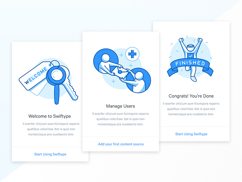 Zero state illustrations by Jess Smith for Swiftype on Dribbble