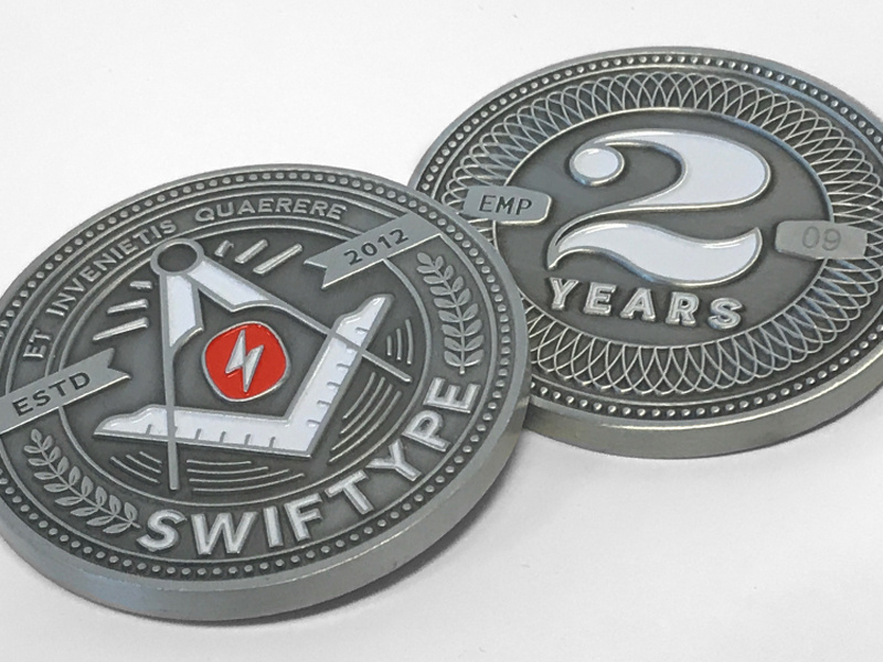 Employee Challenge Coins by Jess Smith for Swiftype on Dribbble