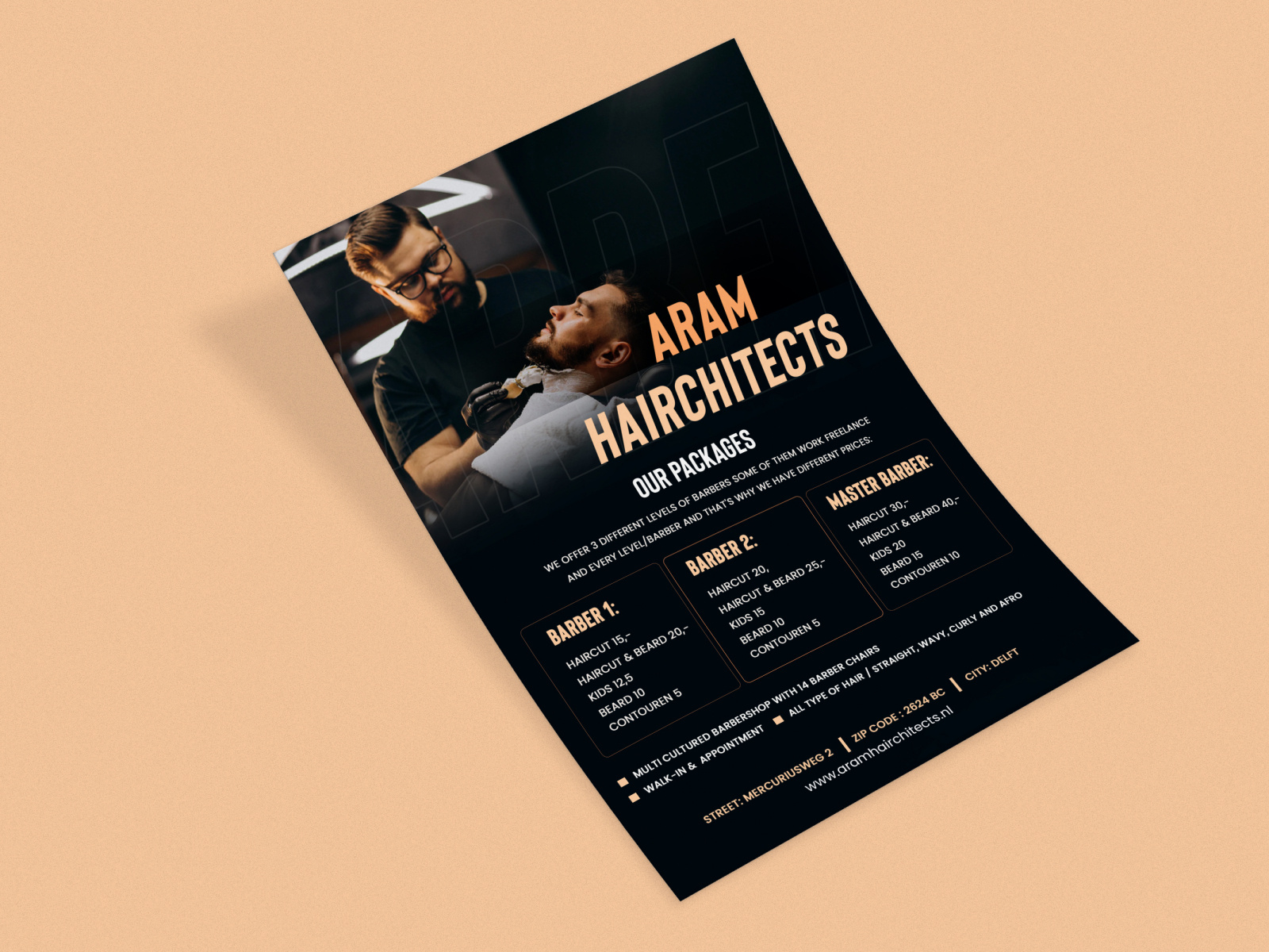 Barber shop Flyer and menu design by Mahmudul Hasan on Dribbble