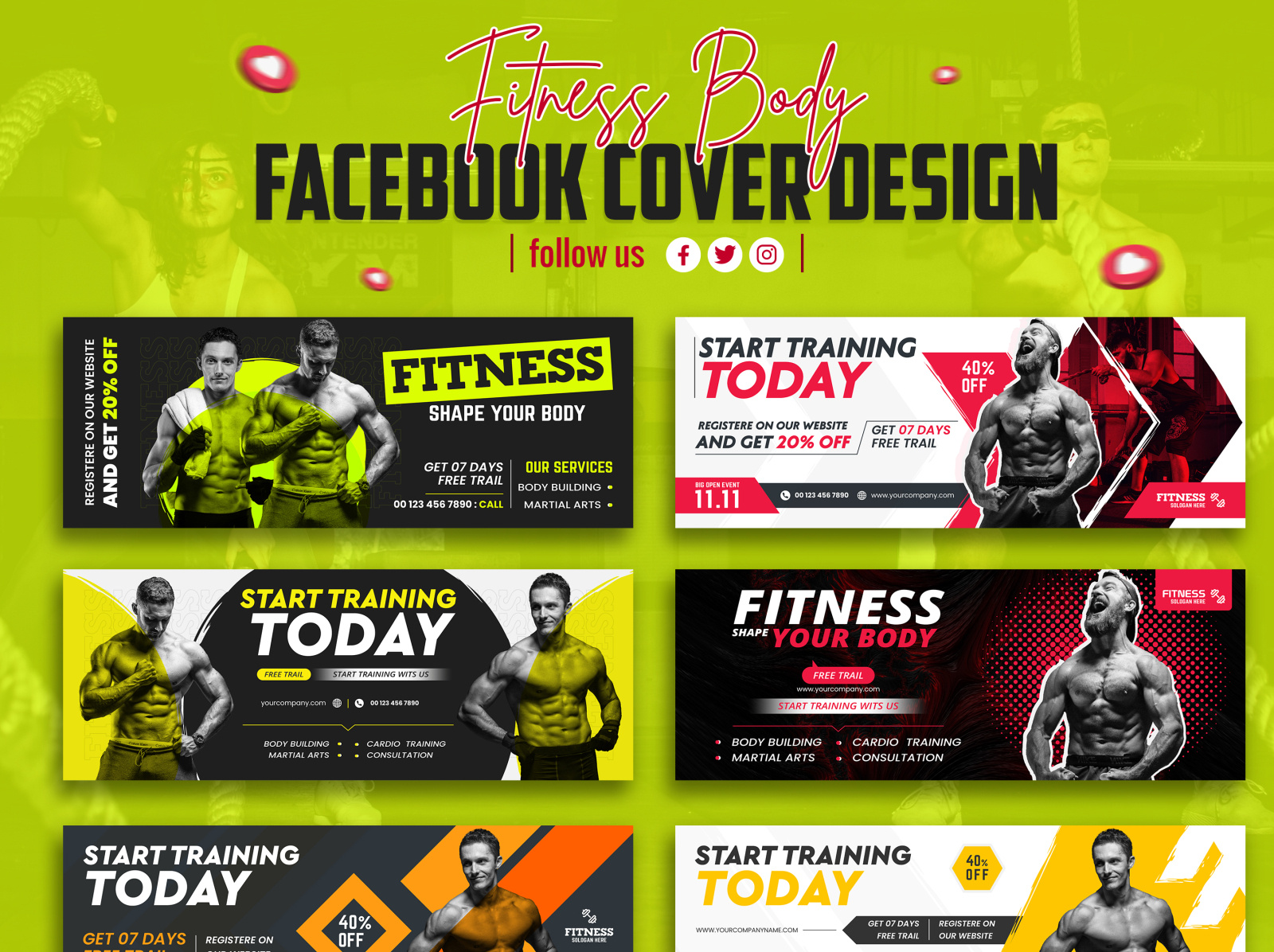 Gym Web Banner Template | Fitness facebook cover by Md Rayhan on Dribbble