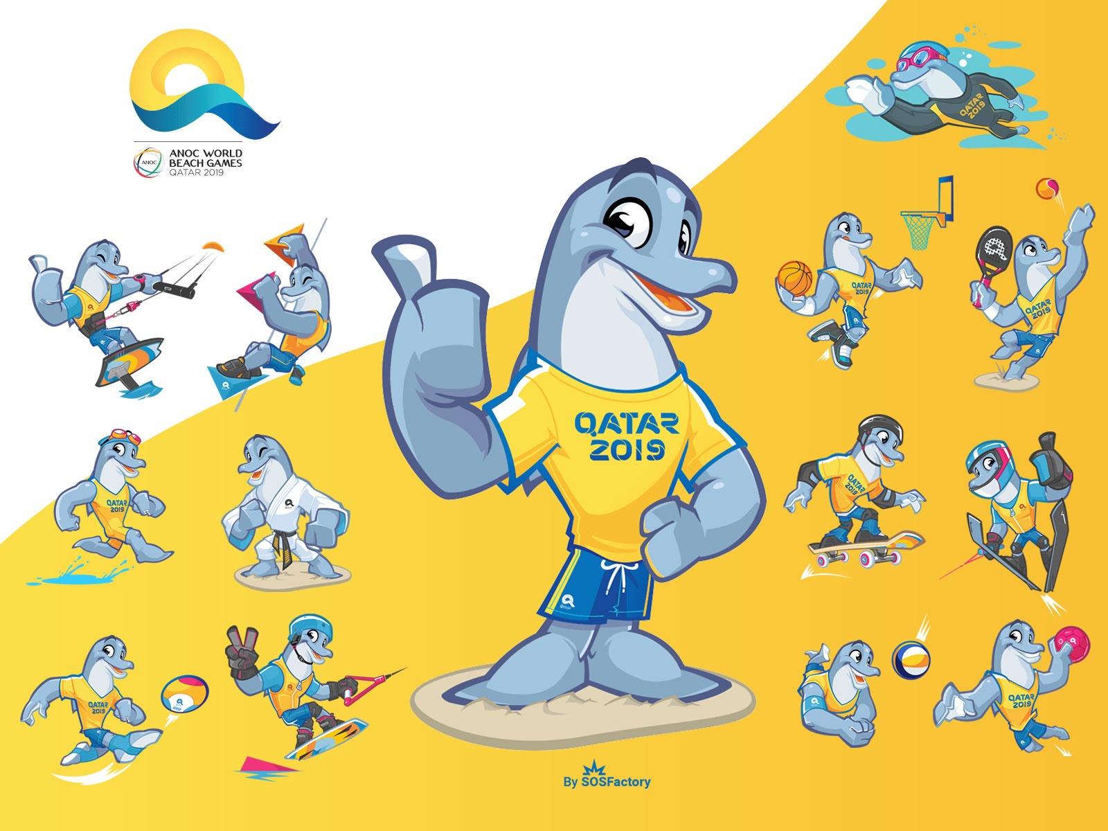 Mascot design for Qatar 2019 World Beach Games by SOSFactory 💊 on Dribbble