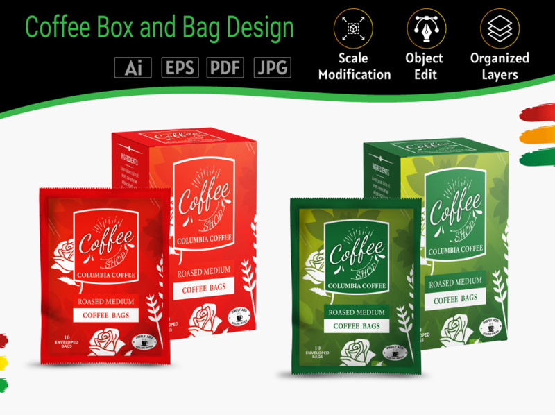 Coffee Box and Bag design by Dezans on Dribbble