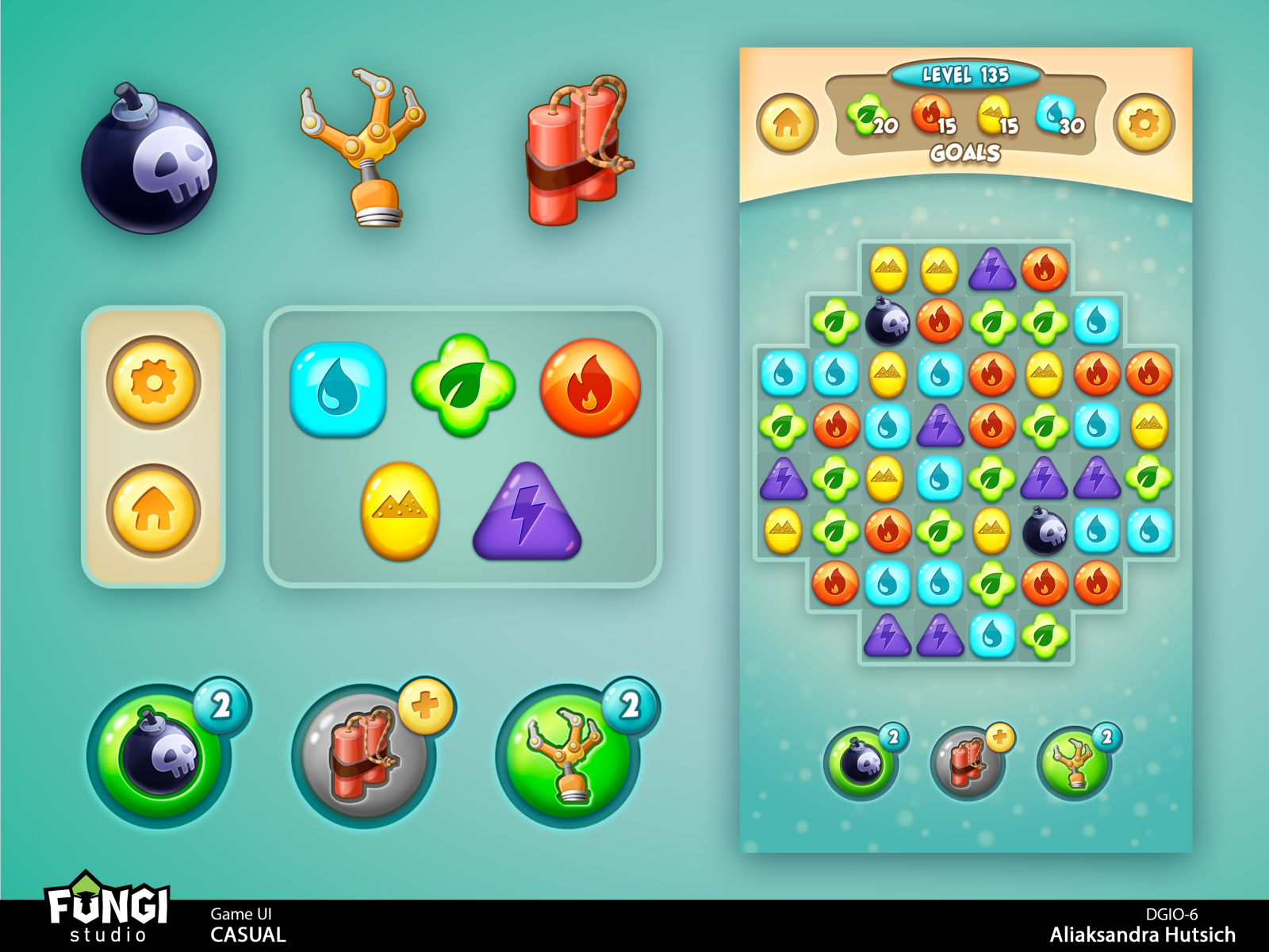 Casual Game UI by Aliaksandra Hutsich on Dribbble