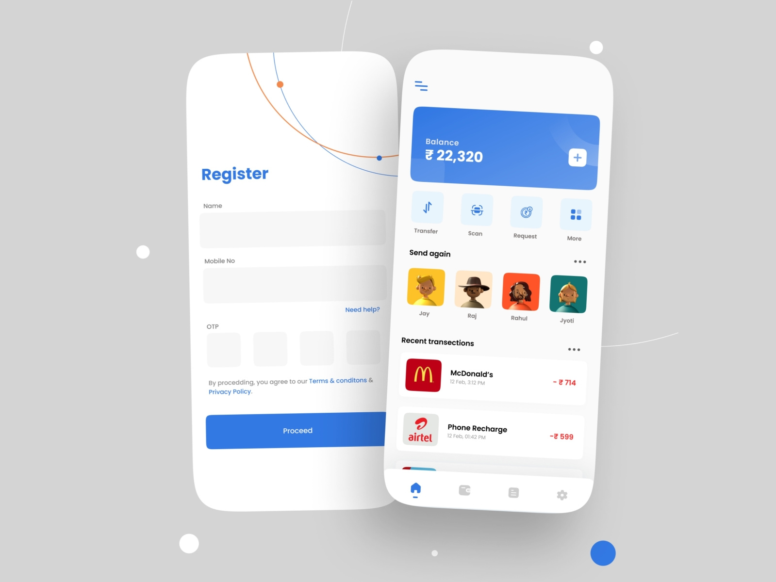 eWallet App UI by Tanmay on Dribbble