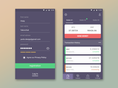 BTC Wallet App Concept by Vitaly Yakovchuk - Dribbble