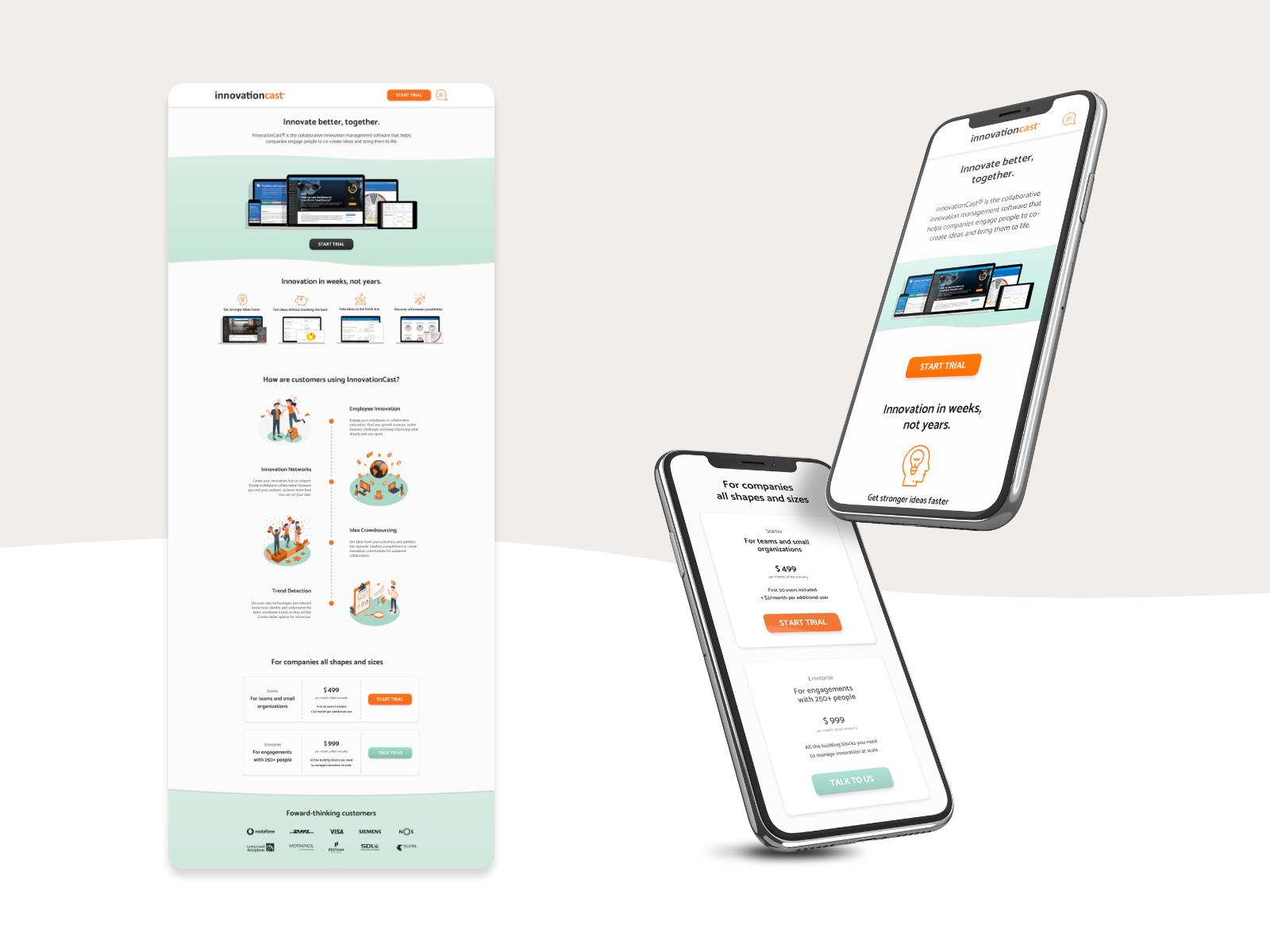 Landing Page Redesign | InnovationCast by Alexandra Marques on Dribbble