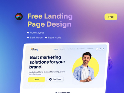 Free Landing Page UI Design by RAHMA mohamed on Dribbble