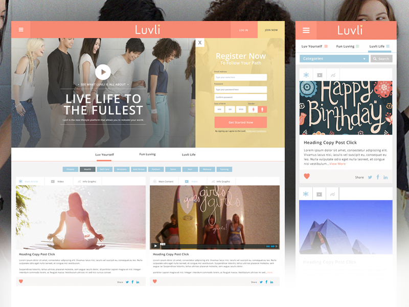 Luvli Lifestyle by J O N Y on Dribbble