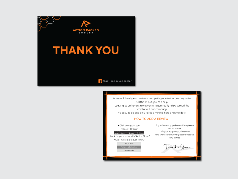 Amazon Product Insert Card | Amazon Thank You Card by Ahmed on Dribbble
