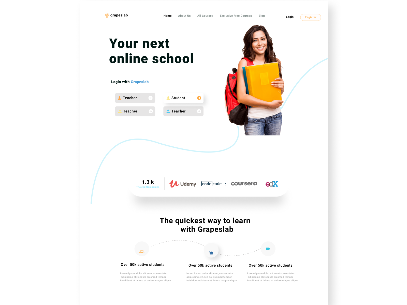 Landing Page - Grapeslab by Manash Pratim Kashyap on Dribbble