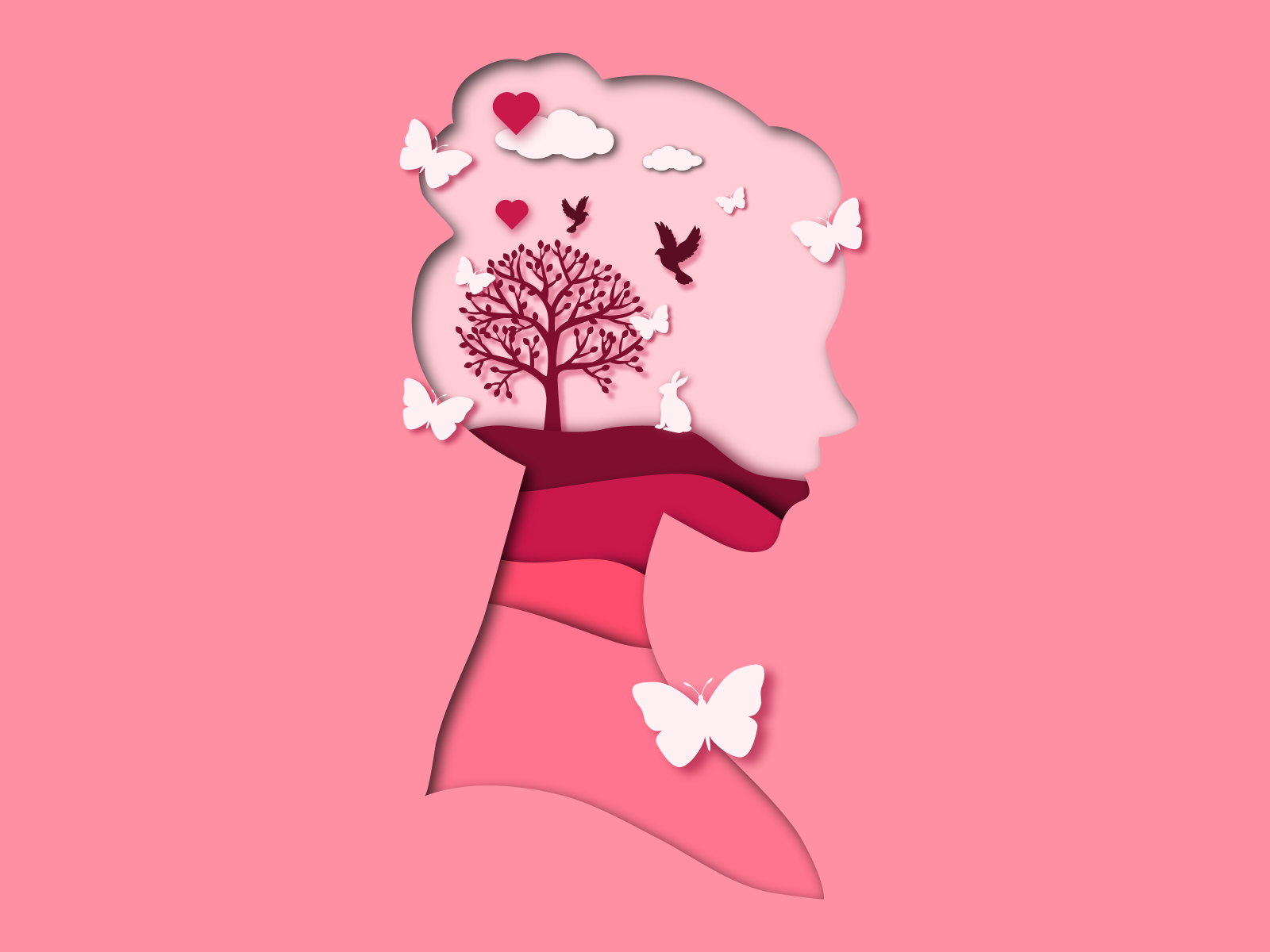 Paper Cut Woman by Gabriella Artistry on Dribbble