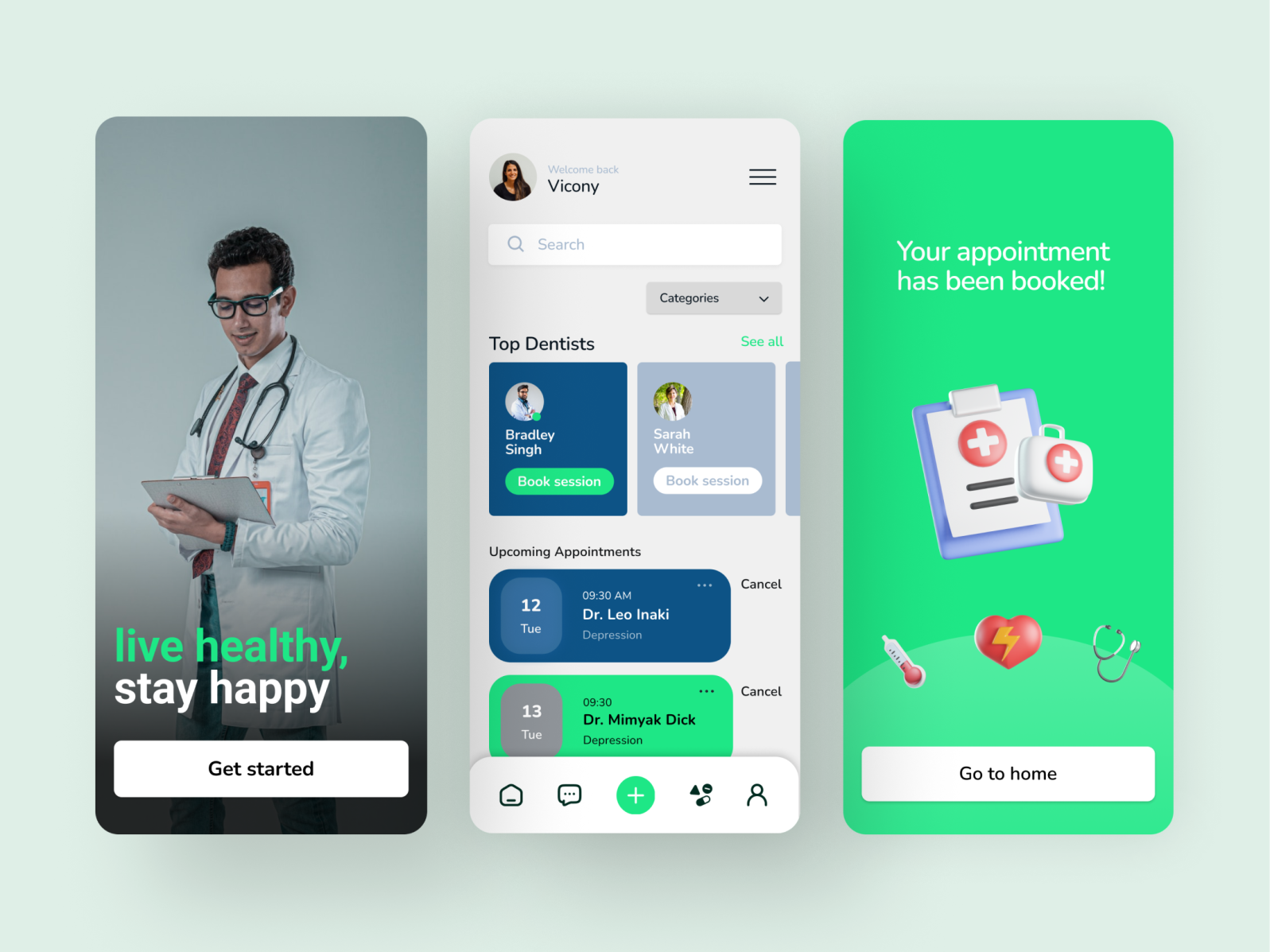 Medical Application for Booking Doctors Appointments by Victory on Dribbble
