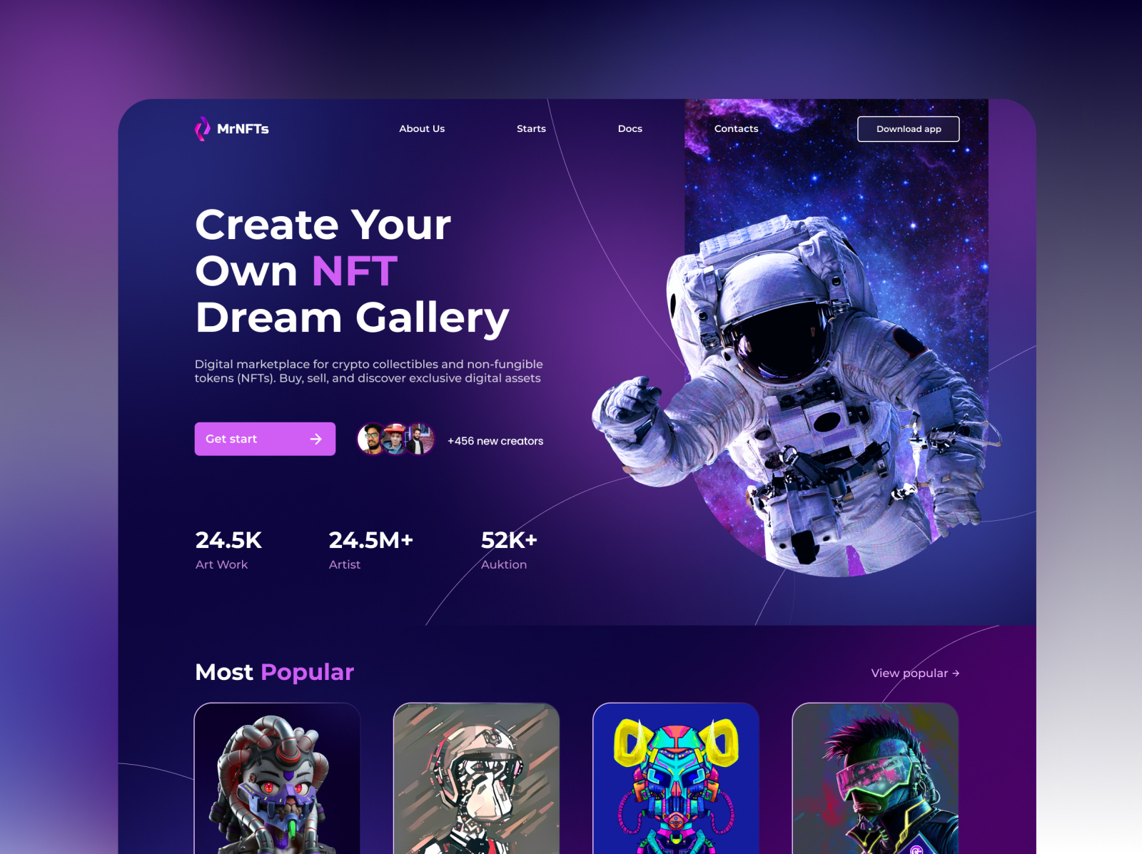 NFT Landing Page Website by Валерий Лесиков on Dribbble